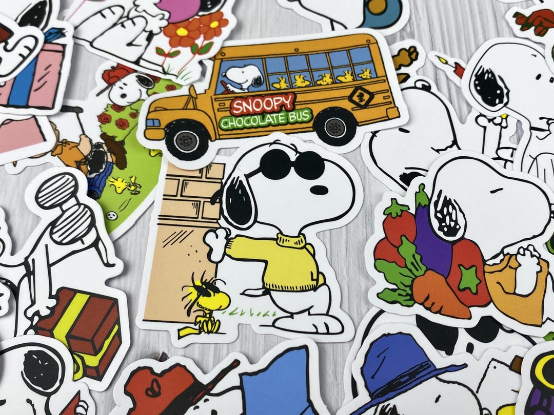 50 Snoopy Sticker Pack-charlie Brown Sticker Snoopy Stickers Snoopy ...