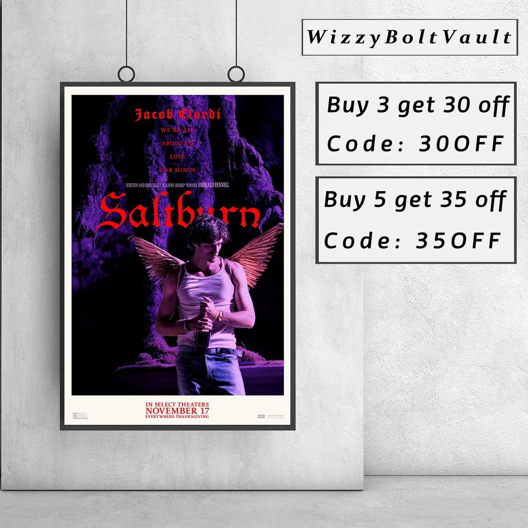 Saltburn Movie Posters, Limited Collectibles, High Quality Canvas ...