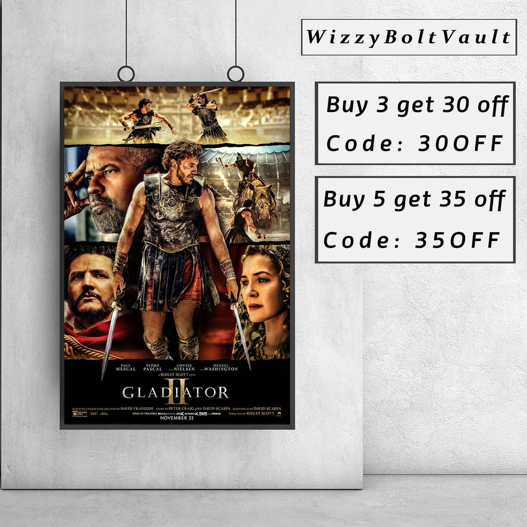 Gladiator II Movie Posters, Limited Collectibles, High Quality Canvas ...