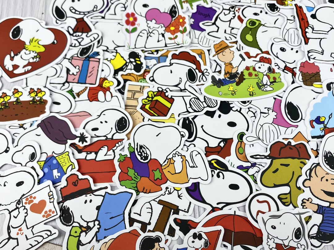 50 Snoopy Sticker Pack-charlie Brown Sticker Snoopy Stickers Snoopy ...