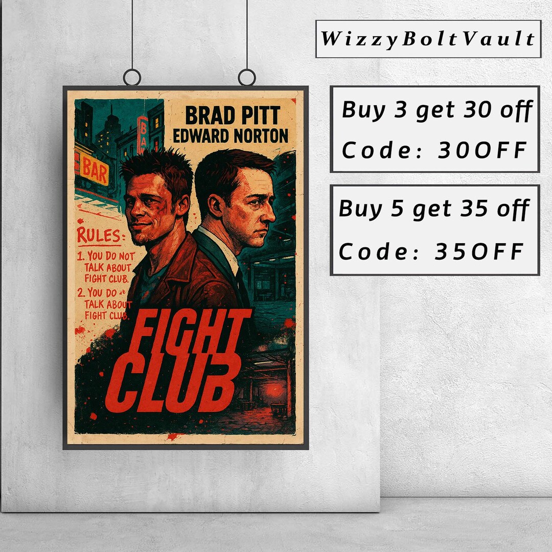 Fight Club Retro Movie Posters, Limited Collectibles, High Quality ...