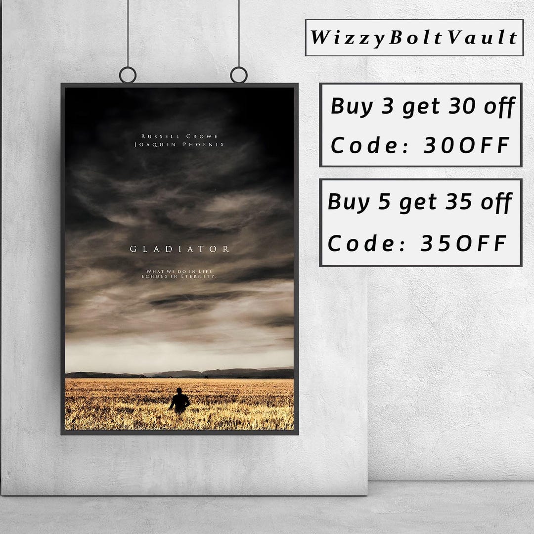 Gladiator Movie Posters, Limited Collectibles, High Quality Canvas ...