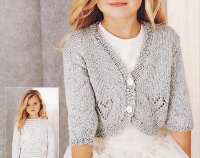 Beautiful Easy Knit Girls Cardigan- Two Patterns - Digital Download ...