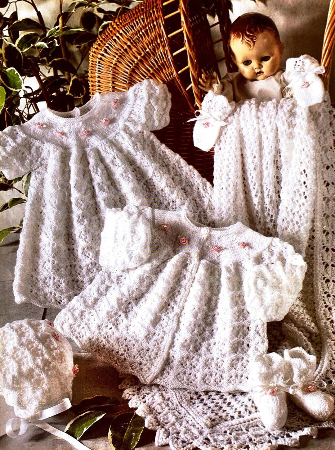 Beautiful Baby 3 Ply Knitting Pattern Matinee Coat, Dress, Bonnet ...