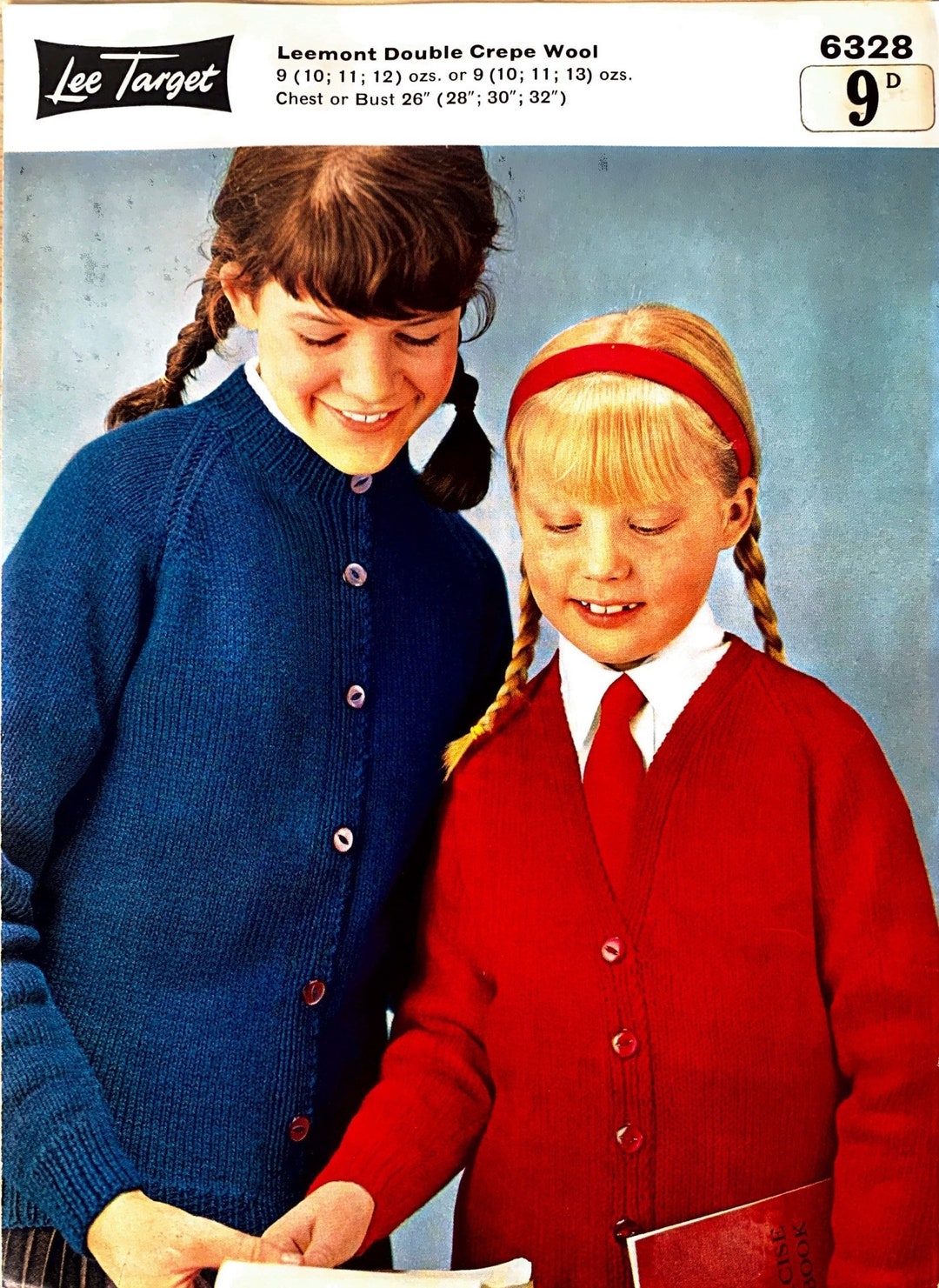 Lee Target Vintage Knitting Pattern Girls School Cardigans Two Patterns ...