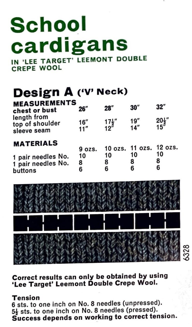 Lee Target Vintage Knitting Pattern Girls School Cardigans Two Patterns ...
