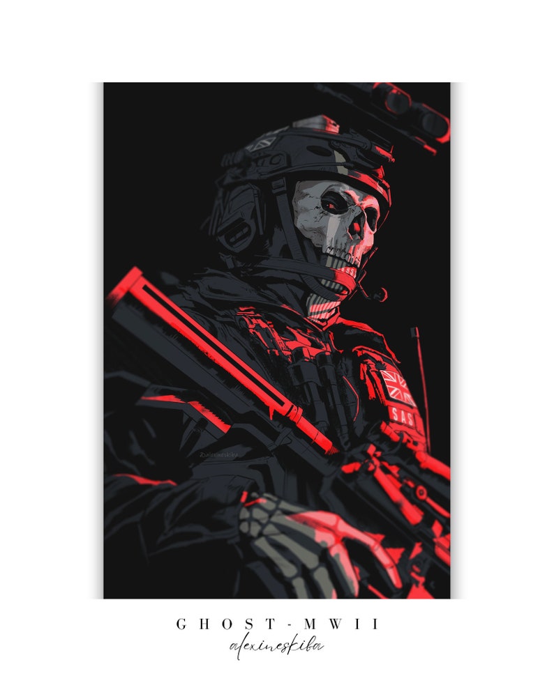 Simon ghost Riley Call of Duty Modern Warfare I Fanart A4 Digital Art ...