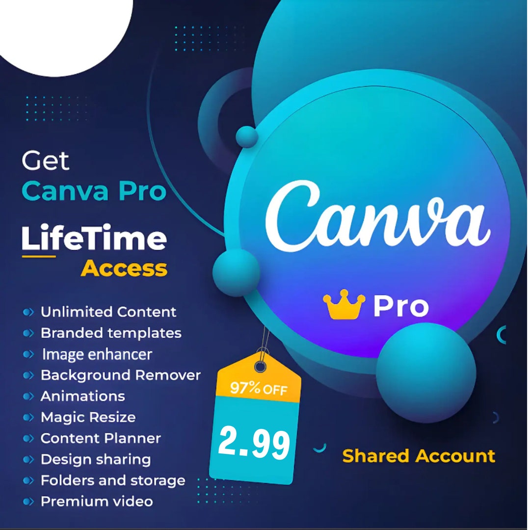 Canva Pro Lifetime Subscription Canva Pro Education Full Features ...