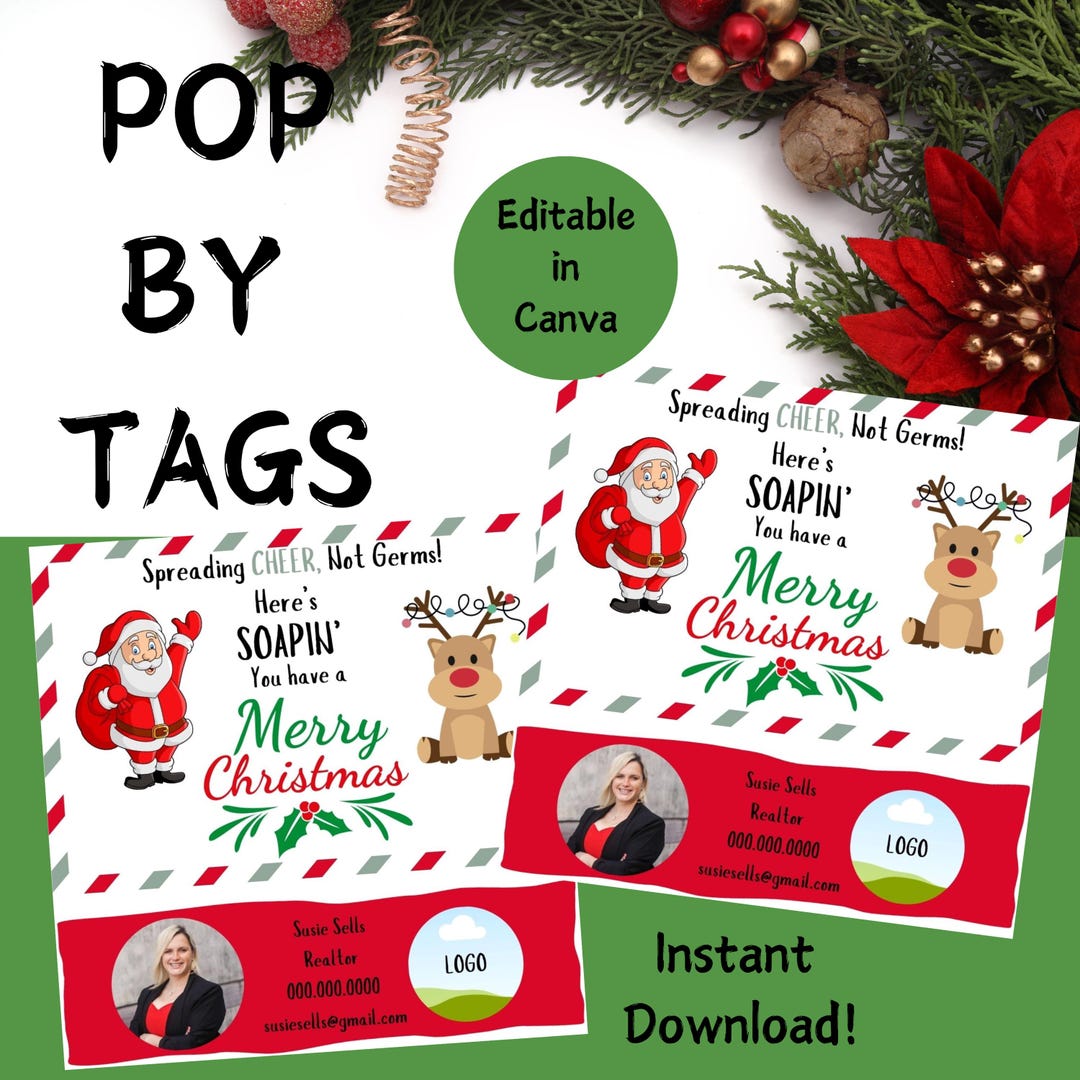 Christmas Soap Gift Tag - Merry Christmas Tags for Soap - Teacher Gift ...