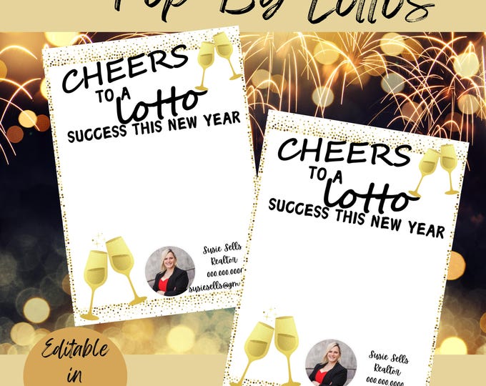 Happy New Year Realtor Lotto Gift Card - Editable New Year Appreciation ...