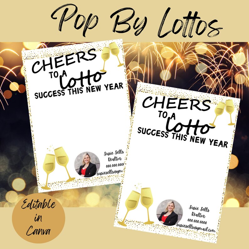 Happy New Year Realtor Lotto Gift Card - Editable New Year Appreciation ...