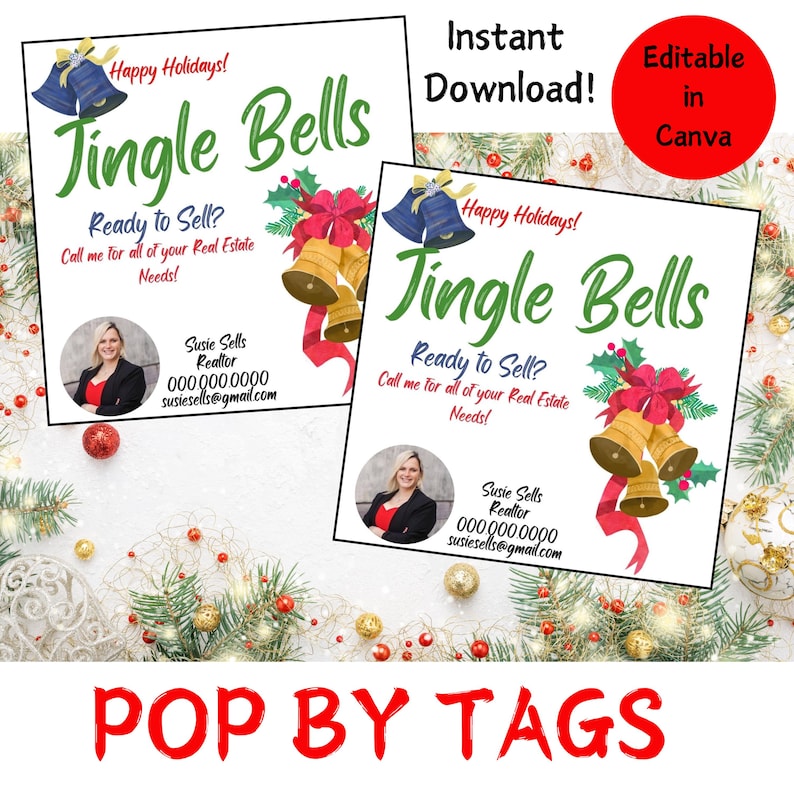 Editable Template | Real Estate Marketing | Realtor Christmas Pop by ...