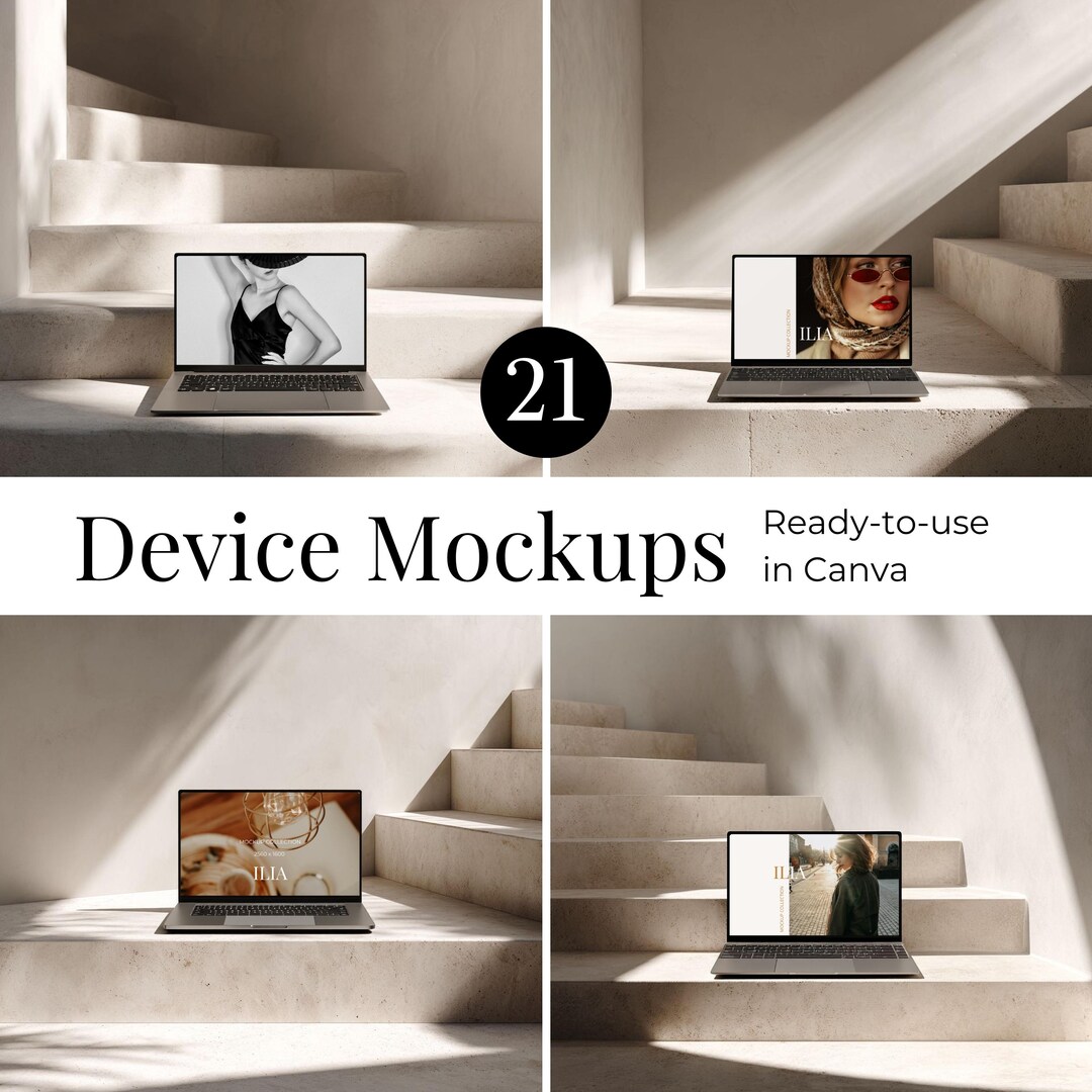 Canva MacBook Mockup, Device Mockups Canva, Listing Presentation ...