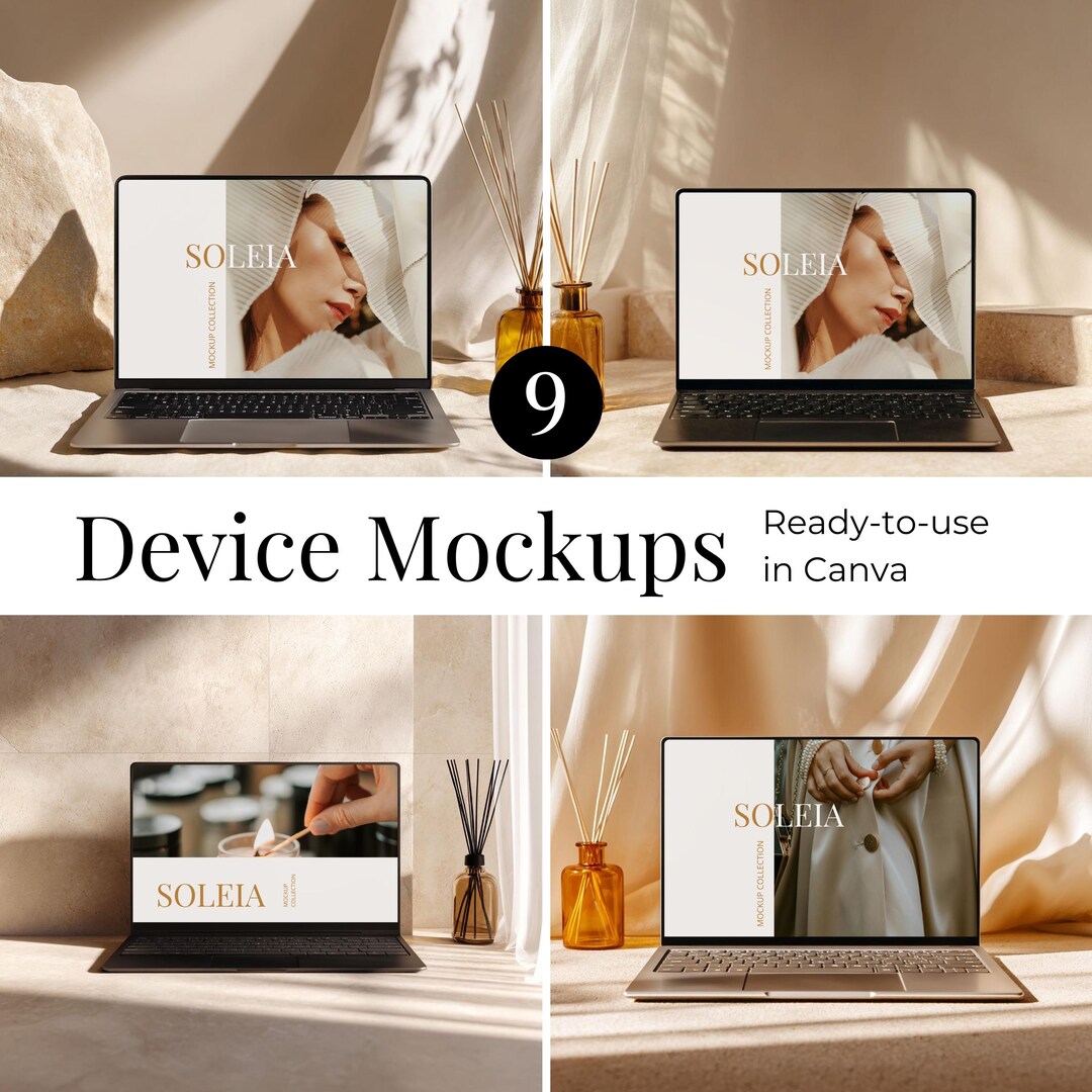 Canva MacBook Mockup, Device Mockups Canva, Listing Presentation ...