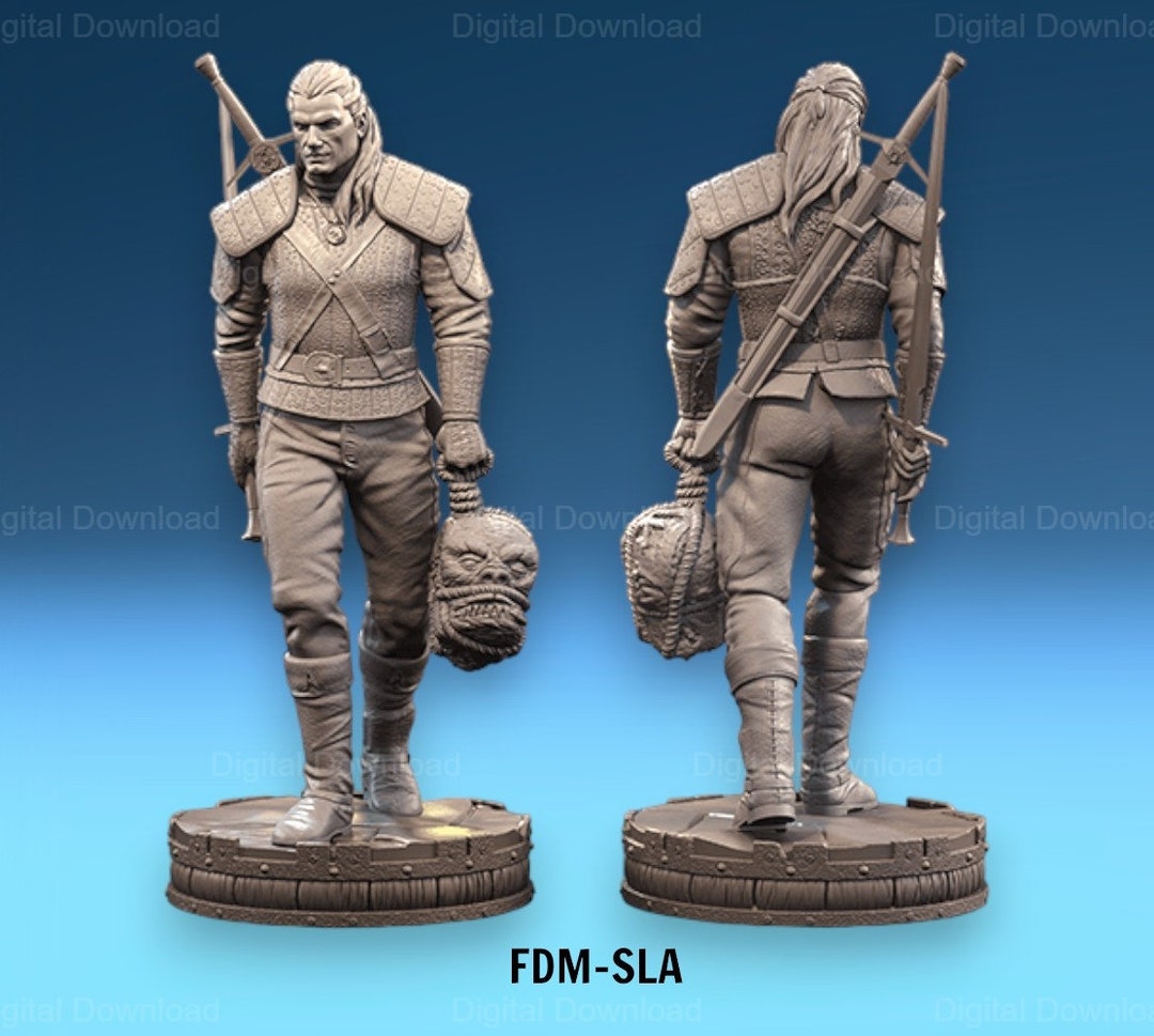 The Witcher Geralt of Rivia STL Files, the Witcher 3D Model, the ...