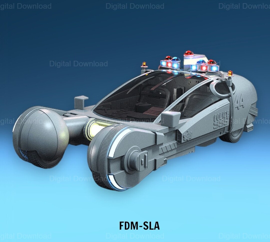 Blade Runner Police Spinner STL Files, Police Spinner 3D Model, Police ...