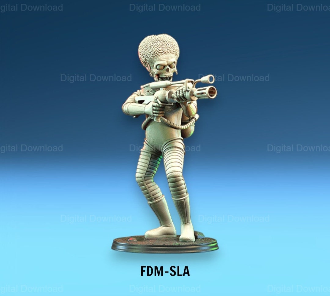 Mars Attack Martian STL Files, Martian 3D Model, Martian Miniature1 ...