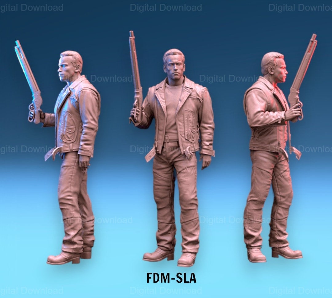 Terminator T-800 STL Files, T-800 3D Model, Terminator Miniature1 - Etsy