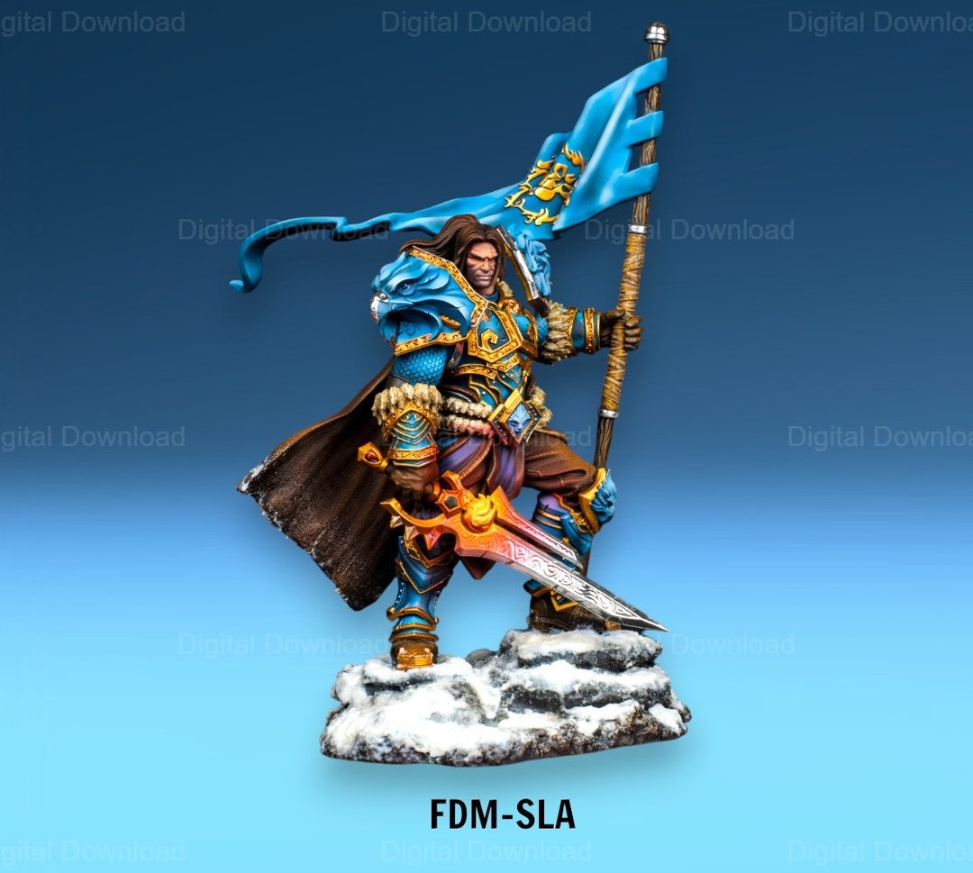 World of Warcraft Varian Wrynn STL Files, Varian Wrynn 3D Model, Varian ...