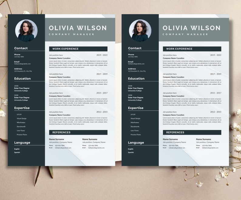 Grey Professional Resume Template, Simple CV Design, Modern Job ...
