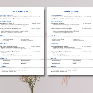 Blue Professional Resume Template, Minimalist CV Design, Job ...