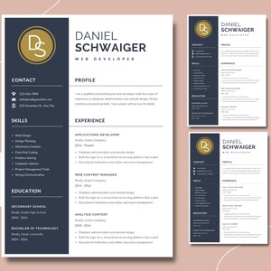 Gray Gold Clean CV Resume Template, Minimalist Design, Professional ...