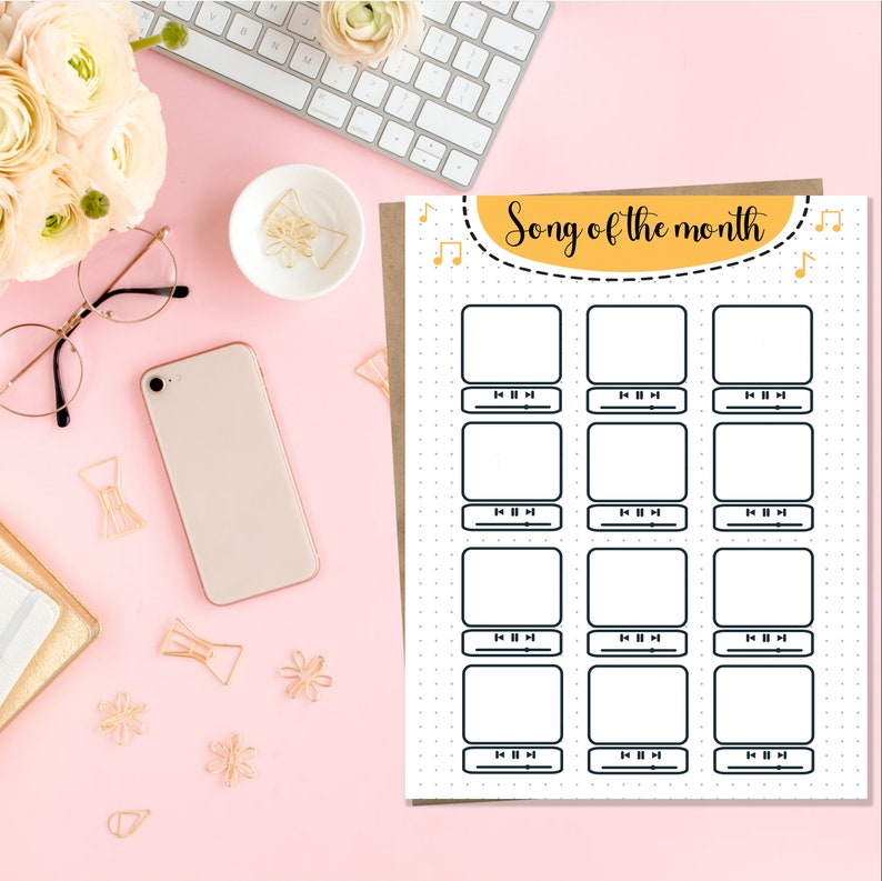 Song of the Month Tracker - Printable A4 & A5 - Digital Tracker - Etsy