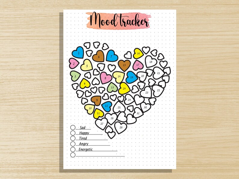 Mood Tracker - Printable A4 & A5 - Digital Tracker - Etsy