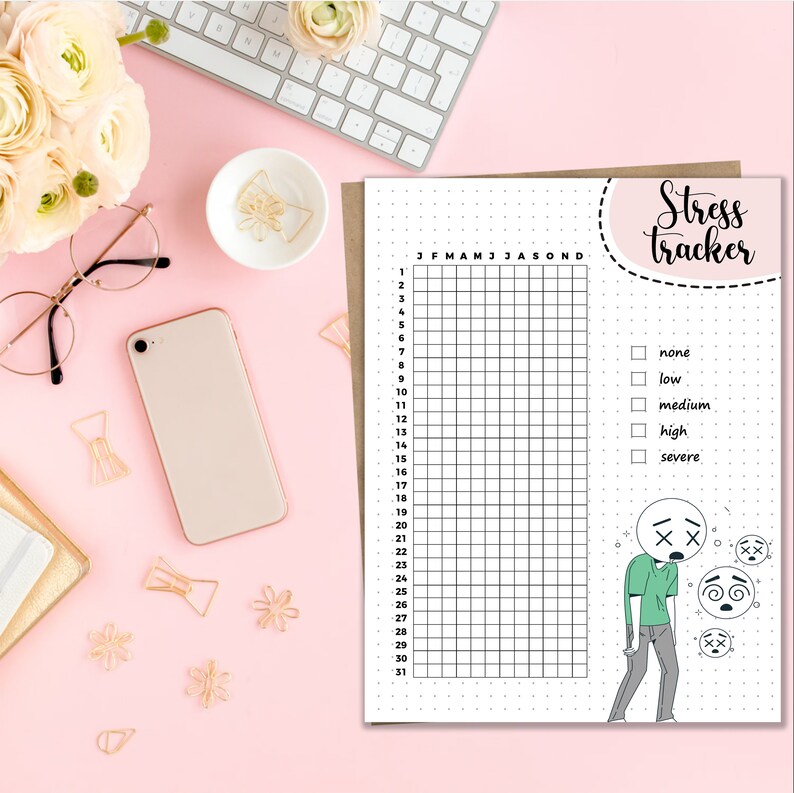 Stress Tracker Printable A4 & A5 Digital Tracker - Etsy Australia