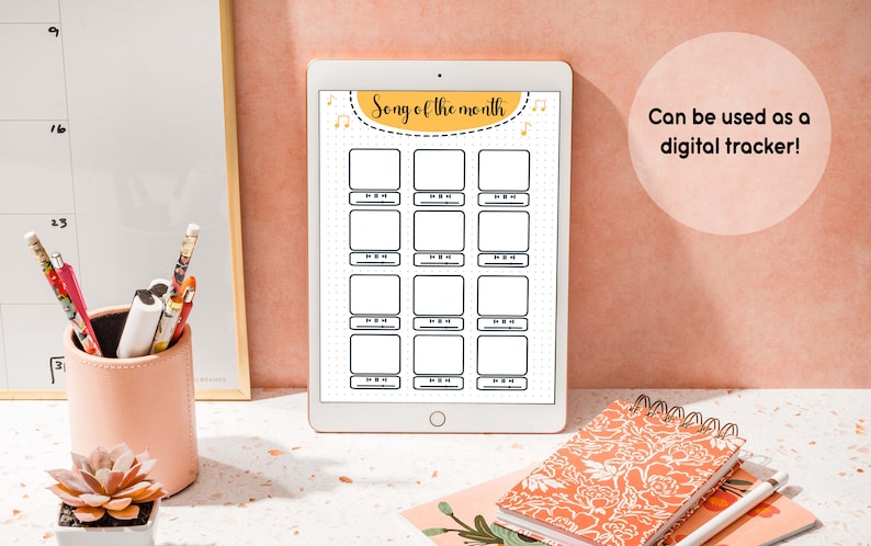 Song of the Month Tracker - Printable A4 & A5 - Digital Tracker - Etsy
