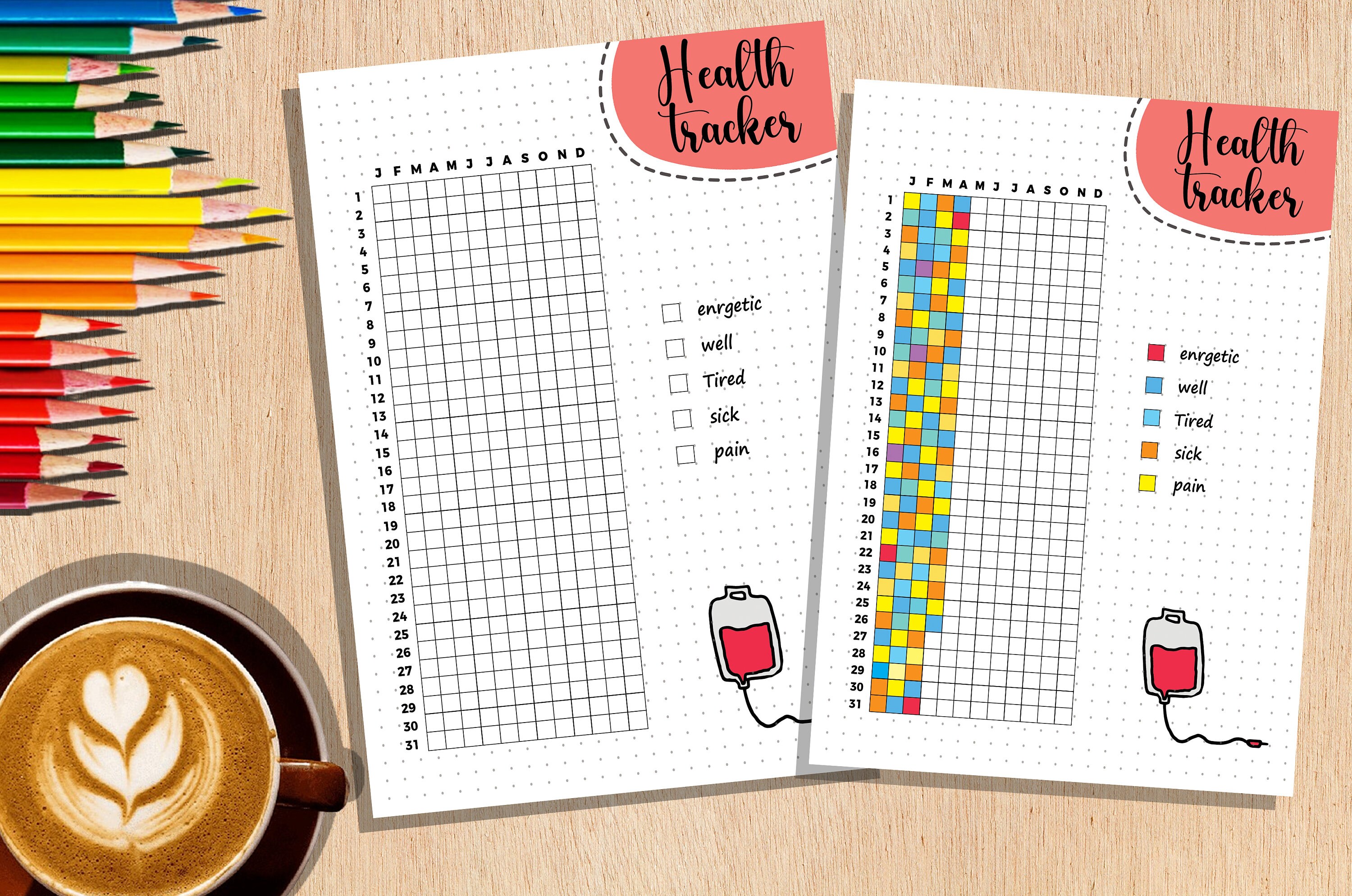Health Tracker - Printable A4 & A5 - Digital Tracker - Etsy