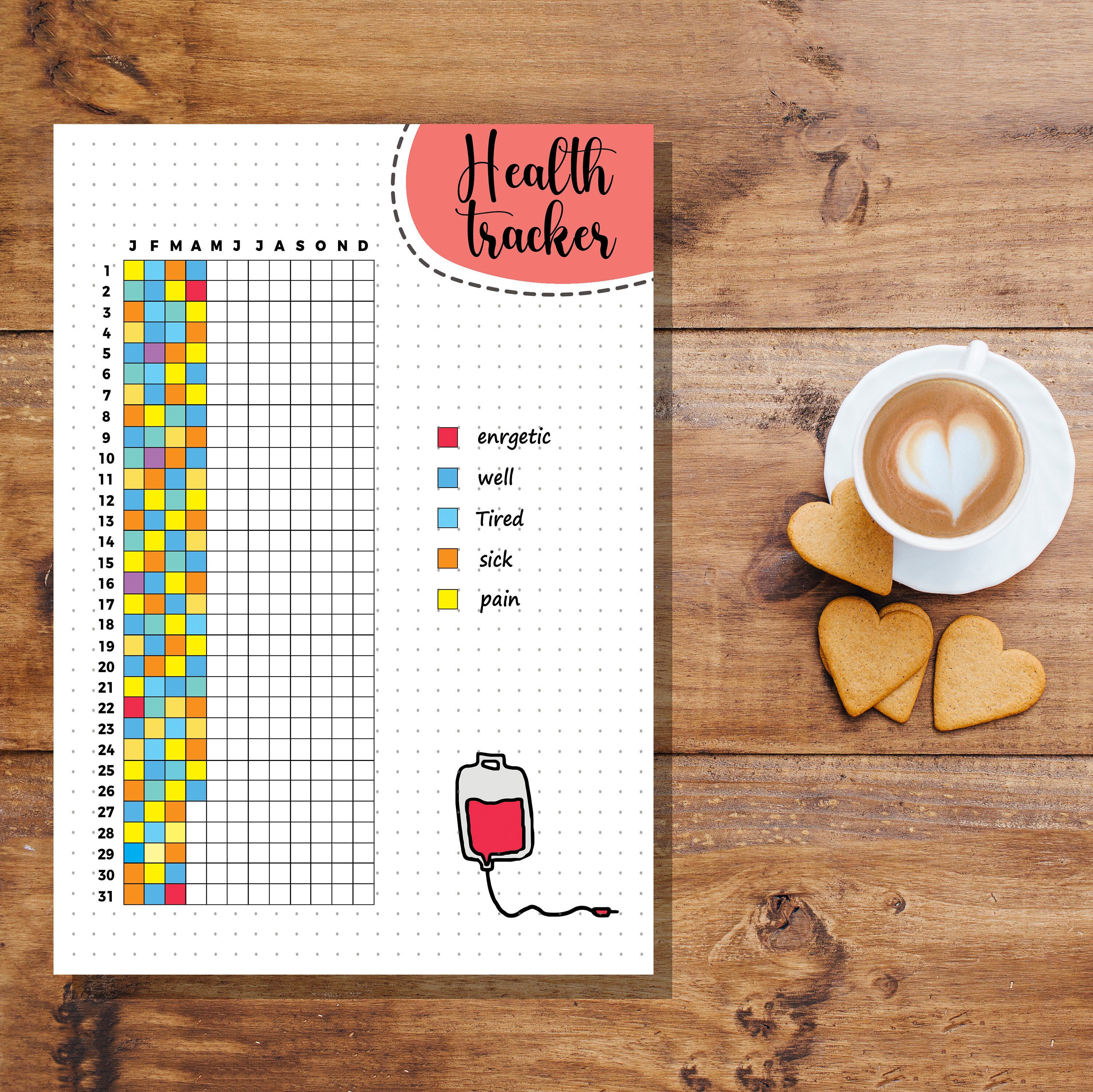 Health Tracker Printable A4 & A5 Digital Tracker - Etsy