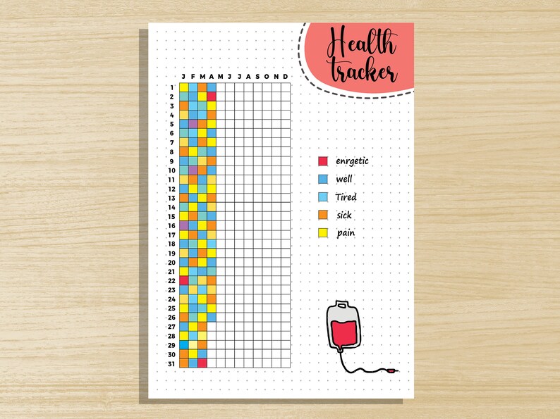 Health Tracker - Printable A4 & A5 - Digital Tracker - Etsy