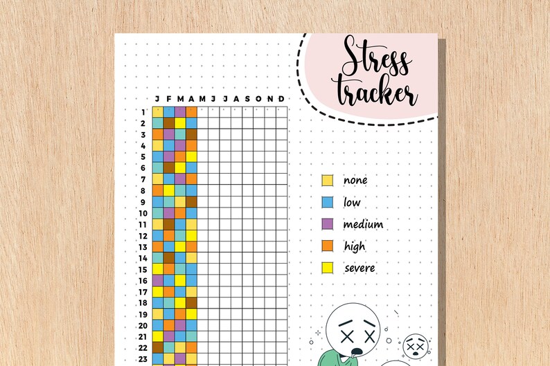 Stress Tracker Printable A4 & A5 Digital Tracker - Etsy