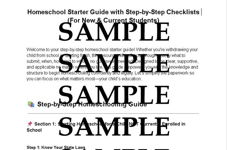 Start Homeschooling Step-by-step Guide | PDF & DOCX Printable ...
