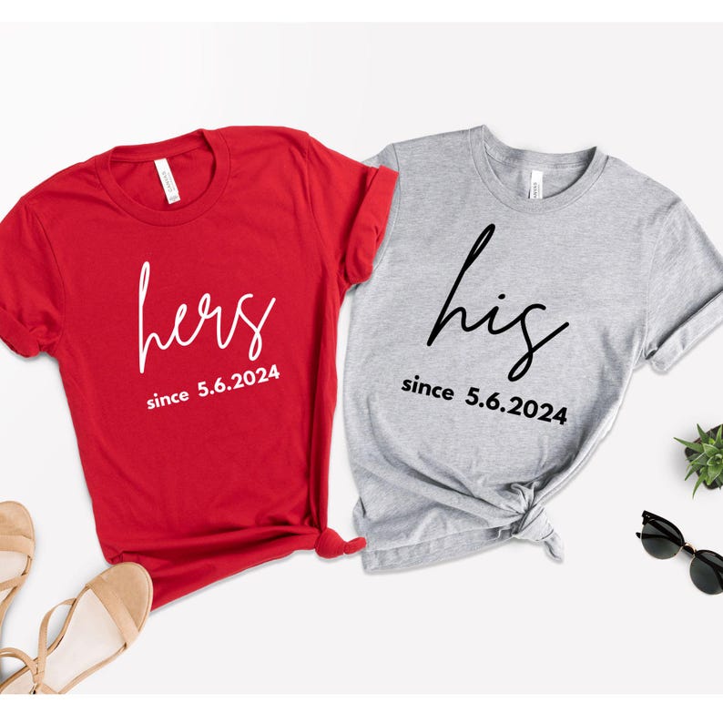 Custom His Hers Shirts, Personalized Matching Shirts,anniversary Gift ...