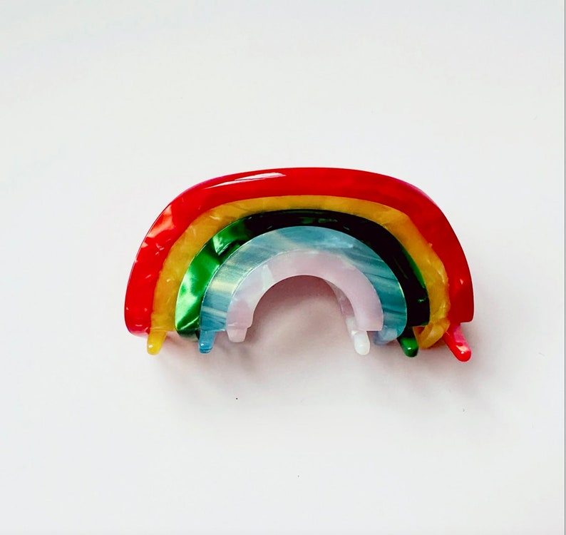 Rainbow Hair Clip - Etsy