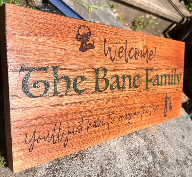 Solid Oak Welcome Sign - Etsy