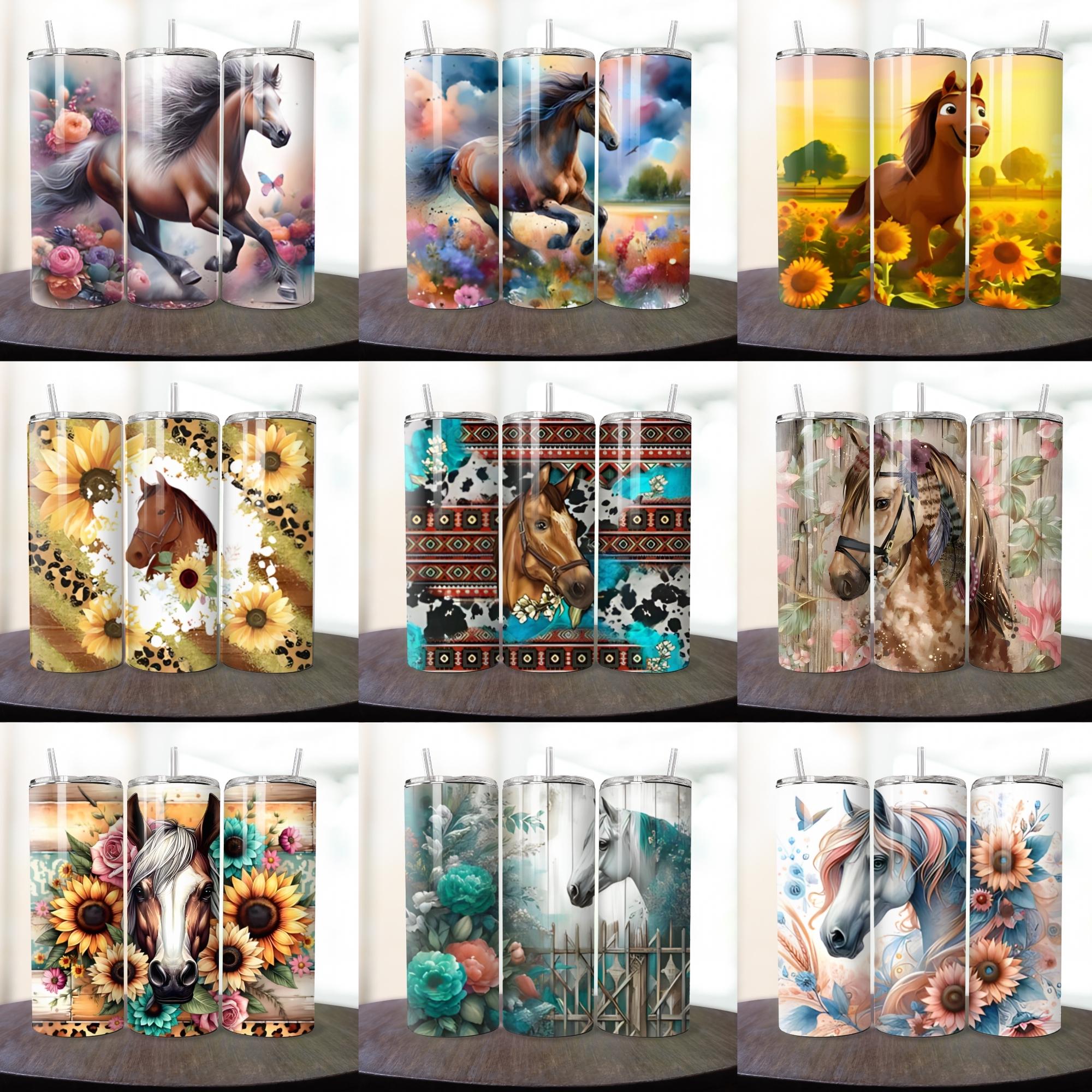 230+ Horse Tumbler Wrap Bundle, Alcohol Ink Horse Western Gift Just a ...