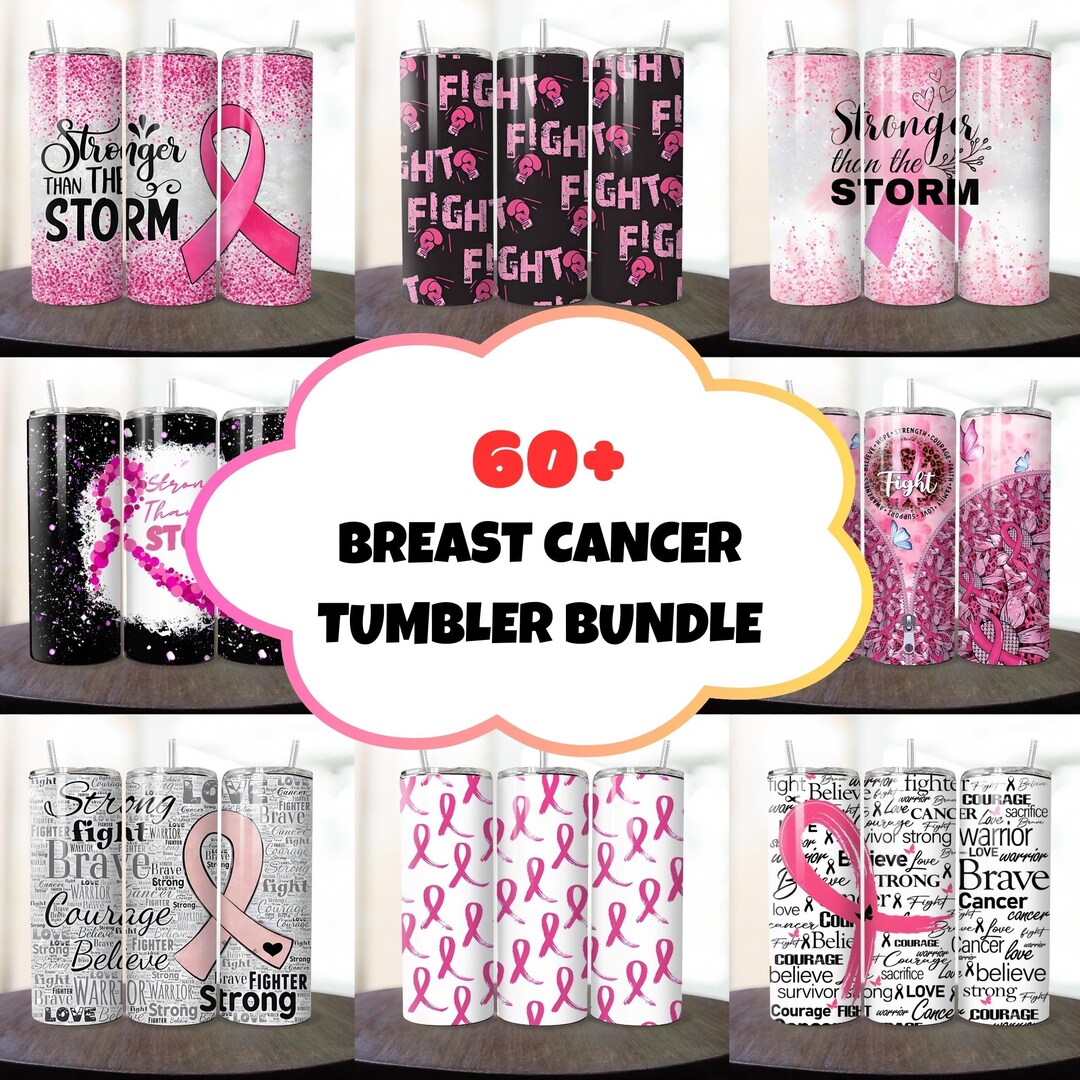 60+ Breast Cancer Tumbler Wrap Bundle, Ribbon Awareness Cancer ...