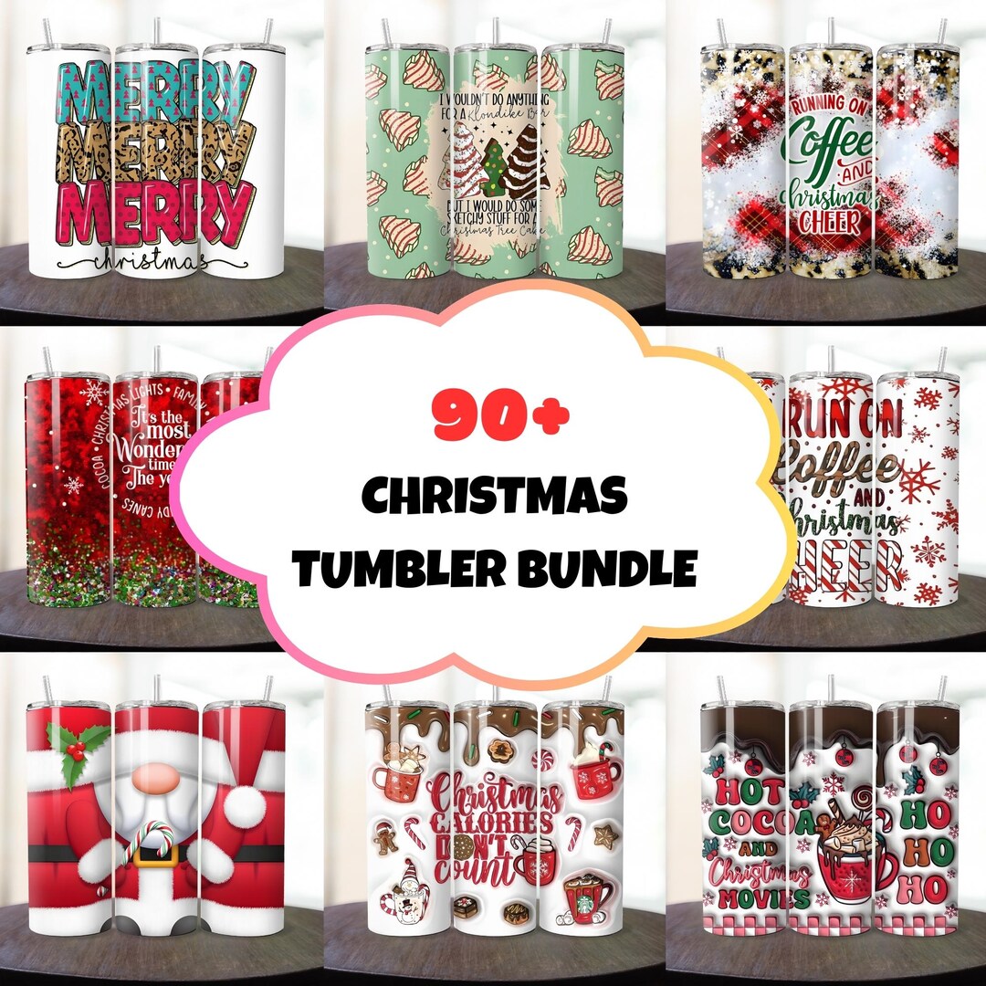 90+ Christmas Tumbler Wrap Bundle PNG , 20oz Skinny Tumbler , Christmas ...
