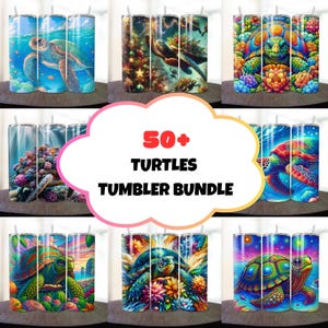 50+ Turtle Tumbler Wrap Bundle, Ocean Coral Reef, Sea Turtle ...