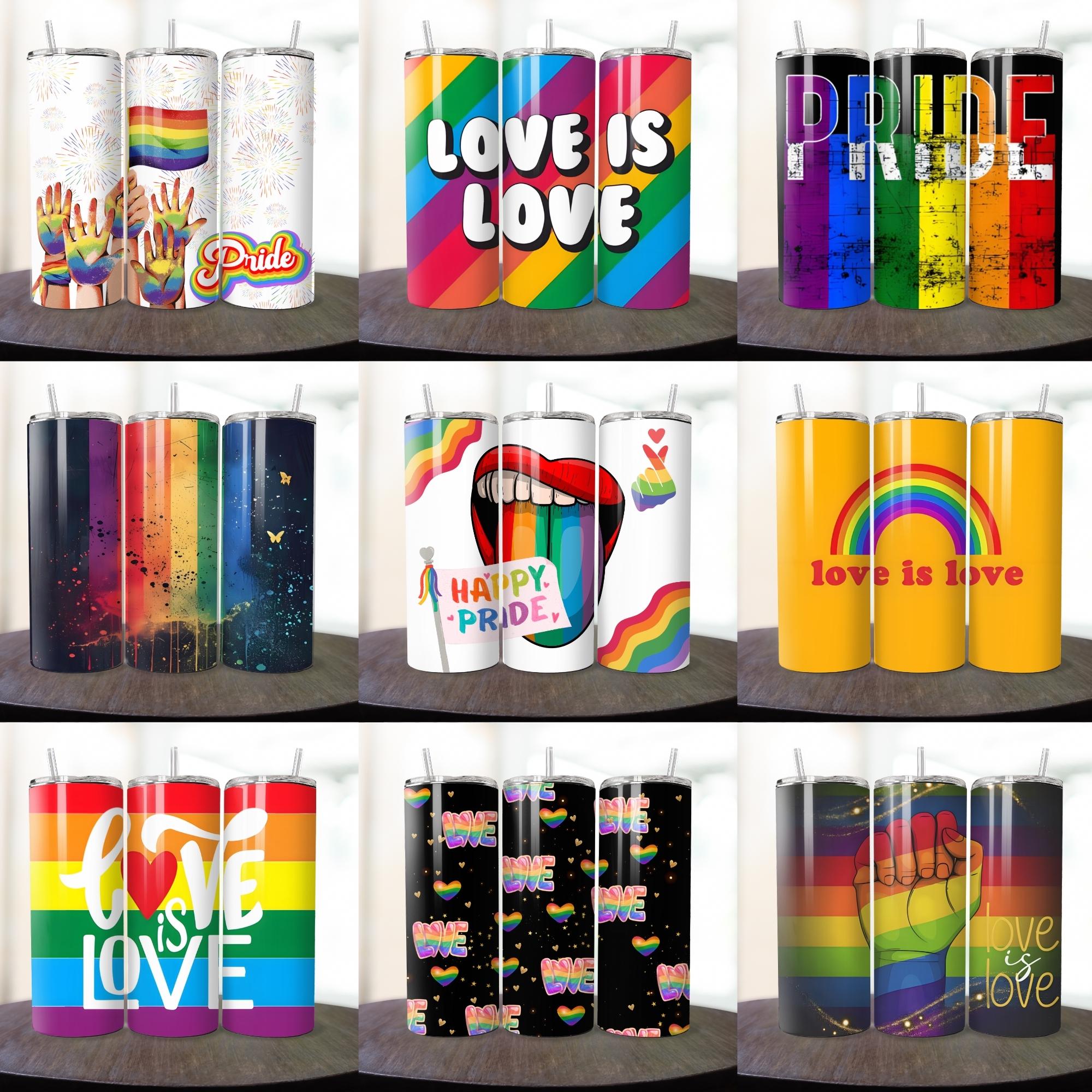 Pride Tumbler Wrap Bundle, Love is Love Tumbler, Pride Tumbler Png, 20 ...
