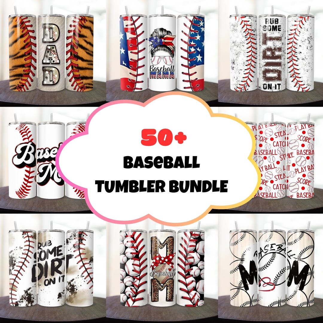 50+ Baseball Tumbler Wrap Bundle, Sports Tumbler Png, Baseball Design ...