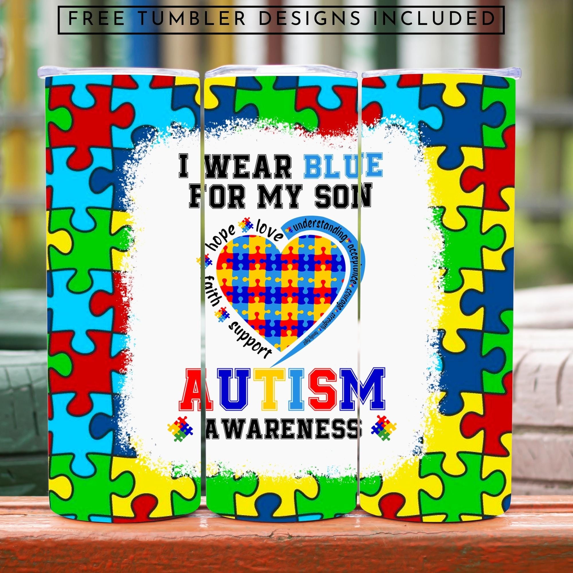 Autism Tumbler Wrap, Autism Sublimation Design, Autism Awareness ...