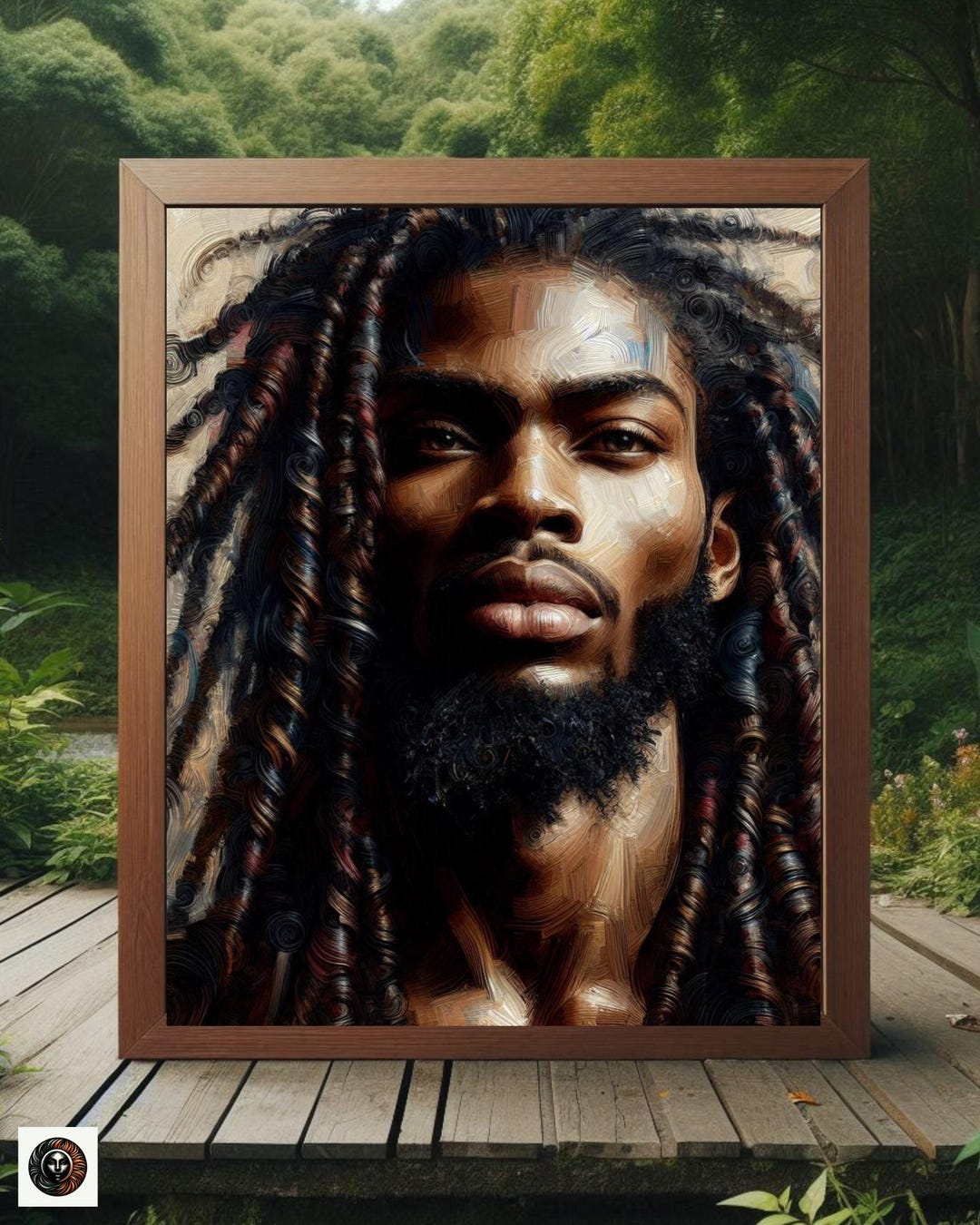 African Man Portrait Black Artist Loc Hair Art Black Male Print Black ...