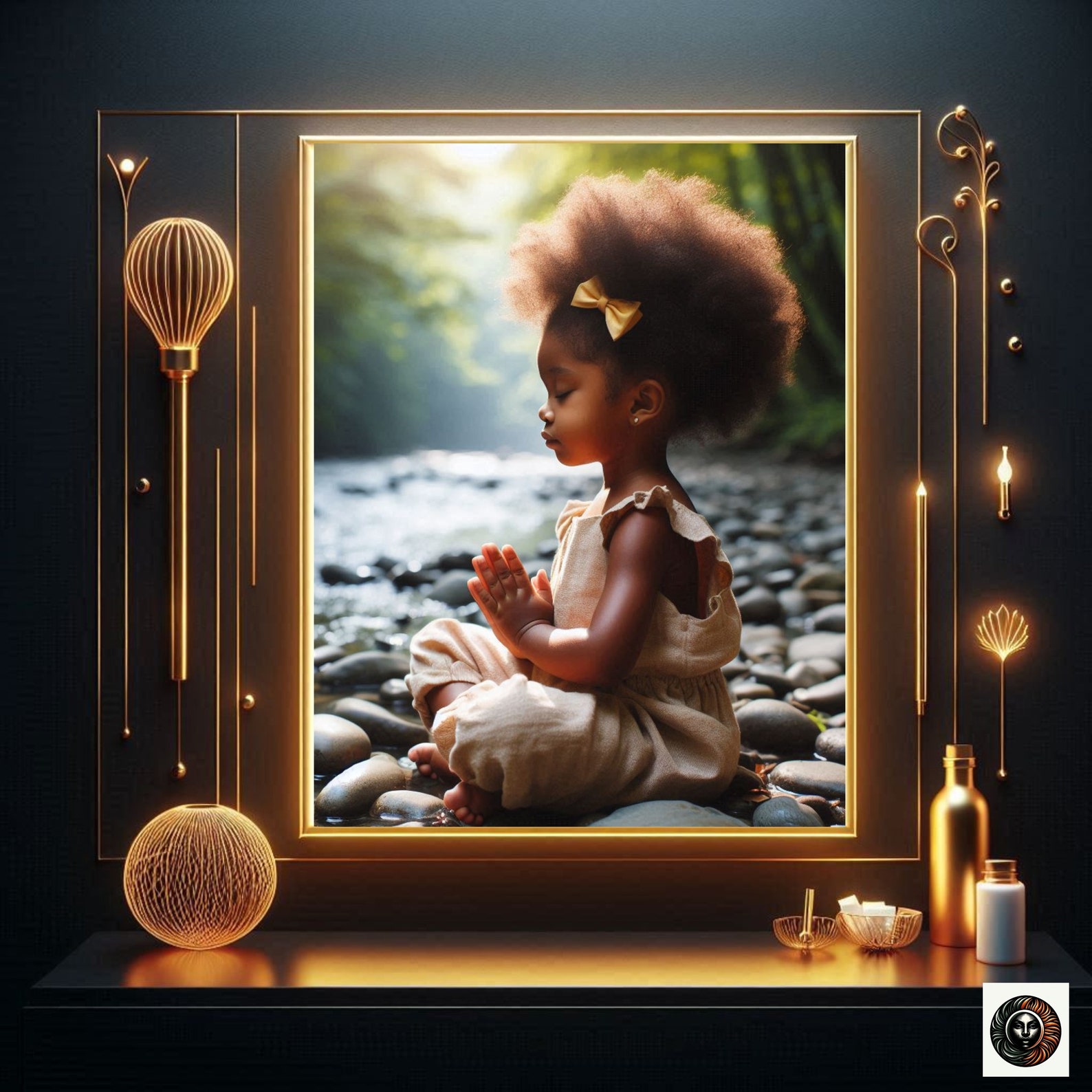 Black Kid Art Afro Art Meditation Art Yoga Printable Zen Wall Art ...