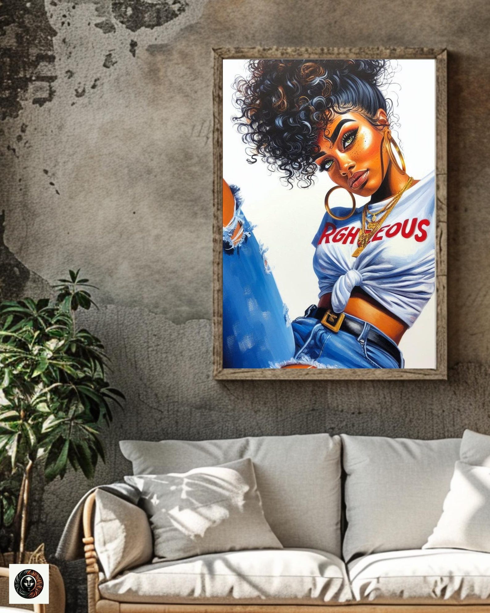 Righteous Sista Girl Print Black Girl Aesthetic Wall Art Afrocentric ...