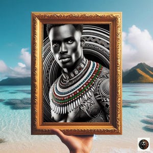 African Warrior Printable Maasai Man Art African Print Tribal Male Art ...