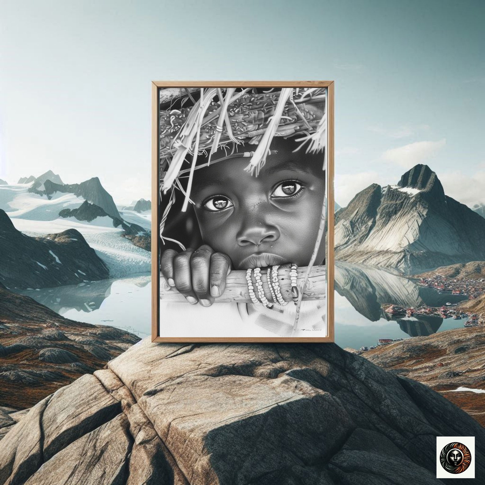 African Child Wall Art Pencil Drawing Print African Children Art ...